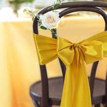 10pcs/Pack Satin Chair Sash With Bow 7*108ft Chair Ribbons For Wedding ...