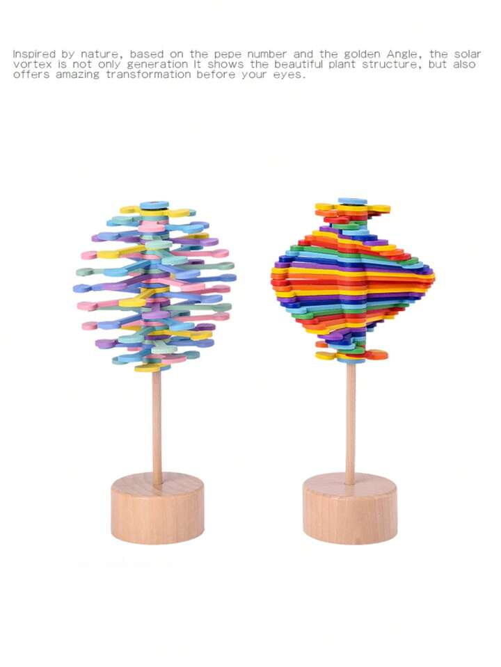 Wooden Fibonacci Series Spiral Rotating Lollipop Creative Display ...