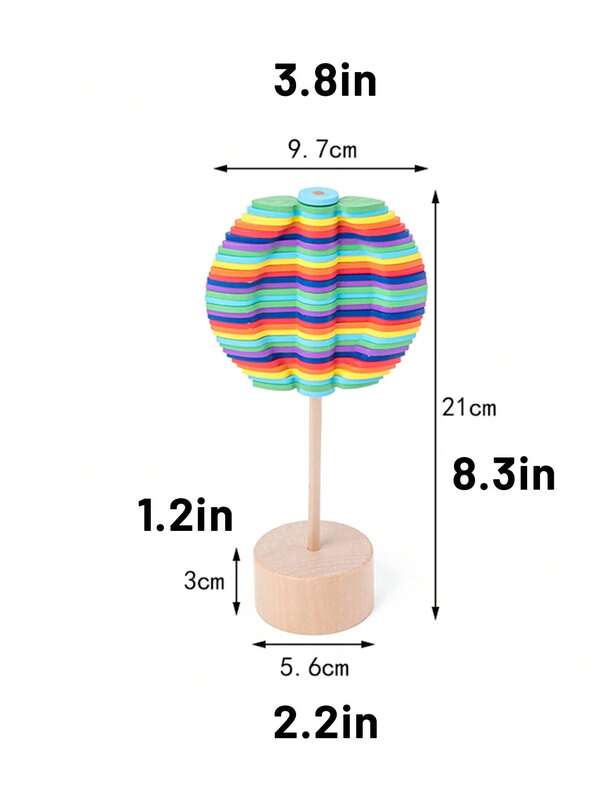 Wooden Fibonacci Series Spiral Rotating Lollipop Creative Display ...