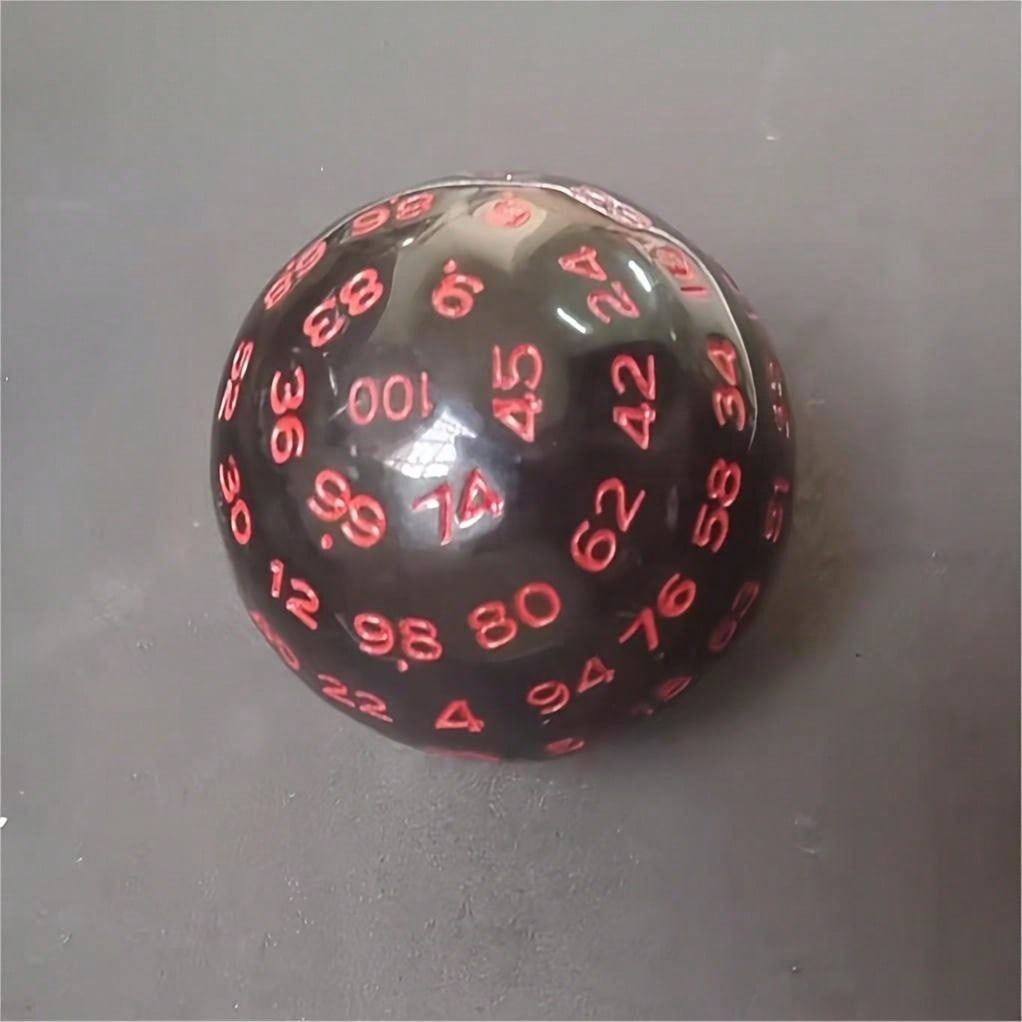 1pc 100-Sided Polyhedral Dice, D100 Black 49mm Number Dice For Rpg ...