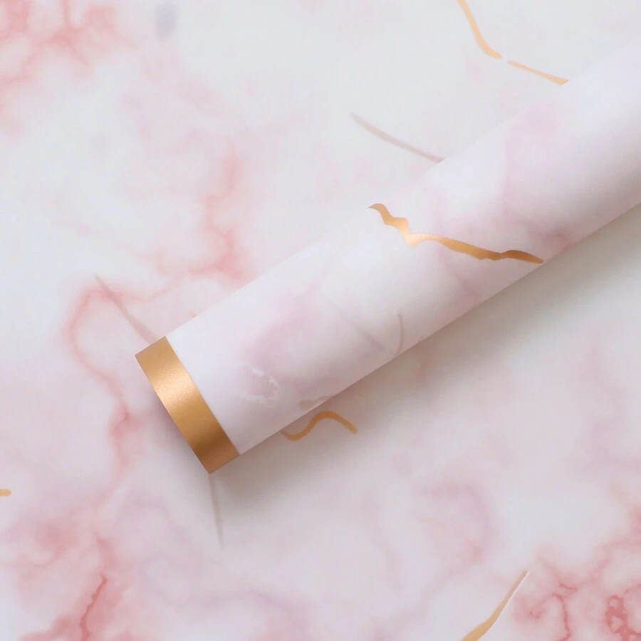 1pack/20sheets Marble Patterned Gift Wrapping Paper With Gold Edge ...