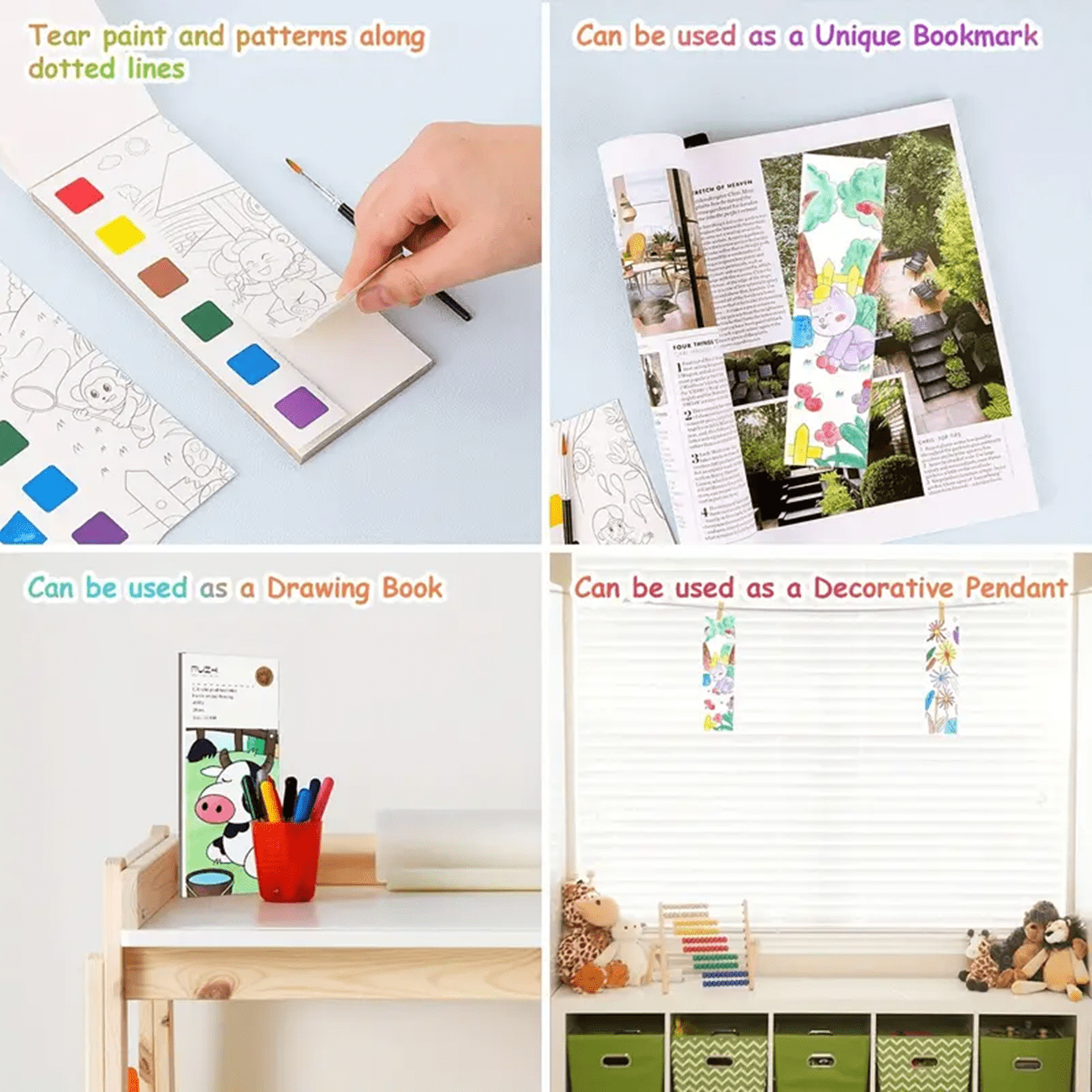 1 Set 12 Pages Children's Watercolor Coloring Book Set - Includes ...