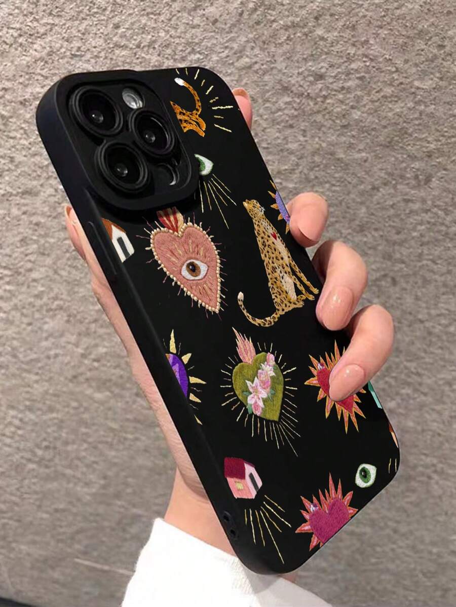 Cheetah One Eye Leopard TPU Soft Shell Case, Straight Edge Design, Precision Cutouts, Compatible ...