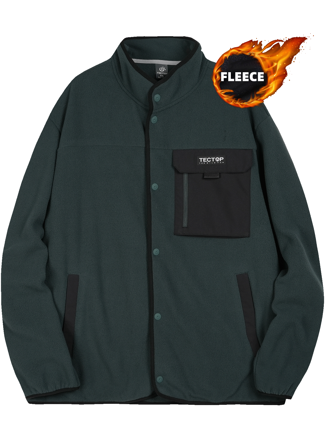 TECTOP Men's Full-Zip Fleece Jacket Soft Warm Outdoor Recreation Coat ...