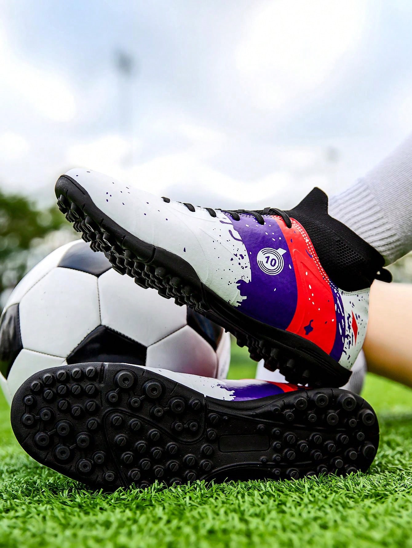 High-Top Unisex Professional Football Boots With Studs For Outdoor ...