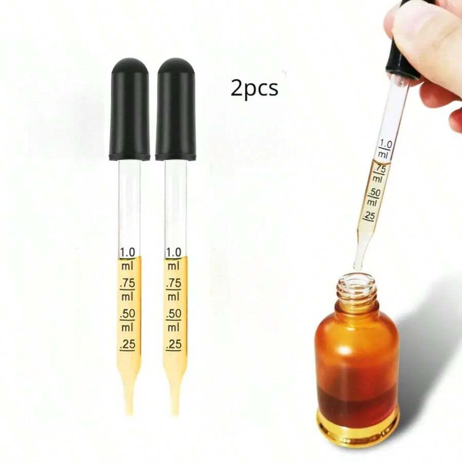 2pcs Essential Oil Eye Drops Dropper, Black Rubber Head Dropper | SHEIN ...