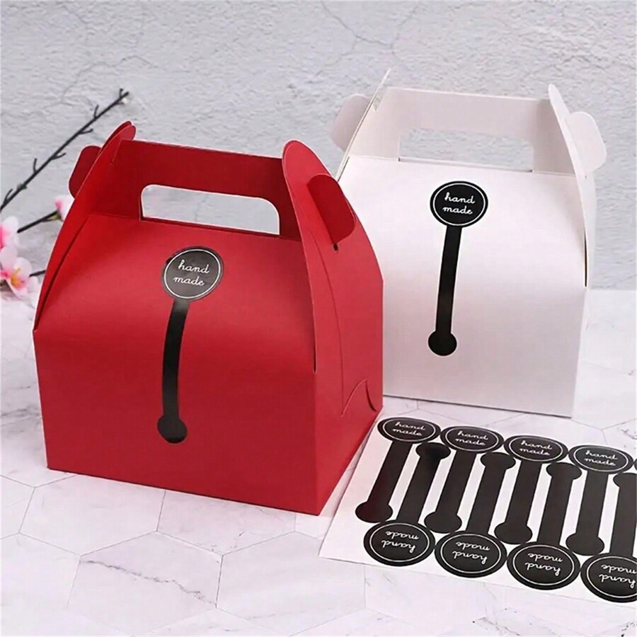 100 Stickers Long Strips Handmade Stickers Black Long Label Biscuit ...