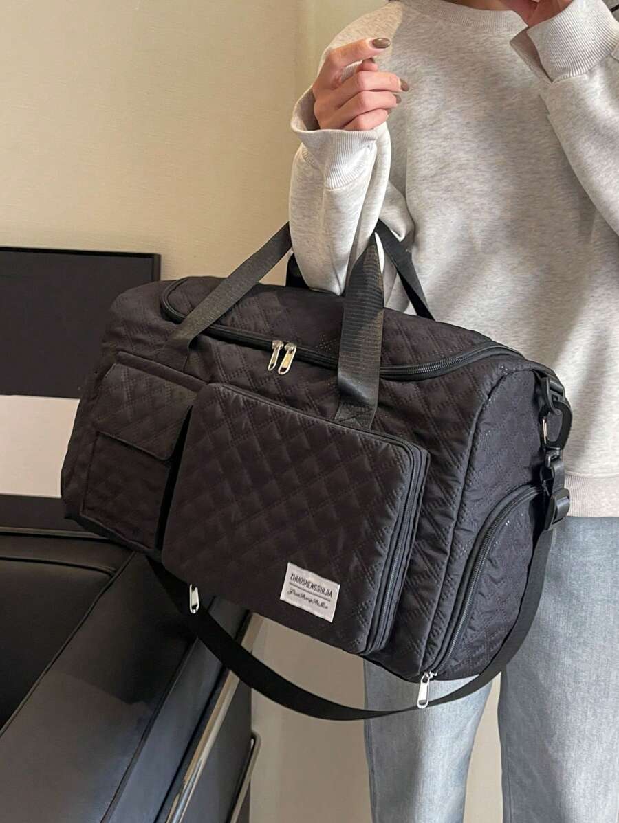 Travel Bag Short-Distance Hand-Held Large-Capacity Rhombus Travel ...