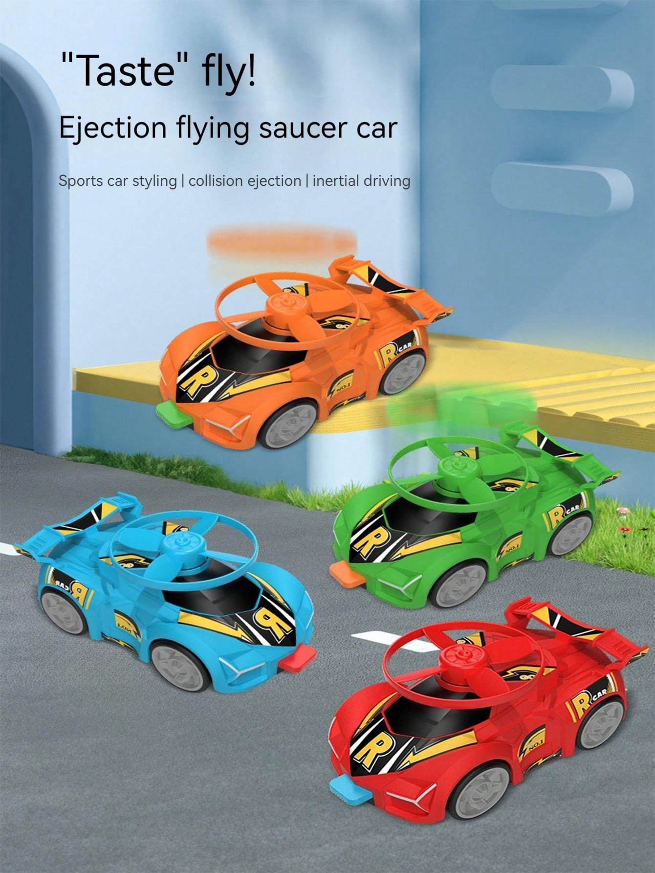 1 Juego Con Coche De Disco De Eyección De Colisión De Color Aleatorio, Coche De Juguete De ...