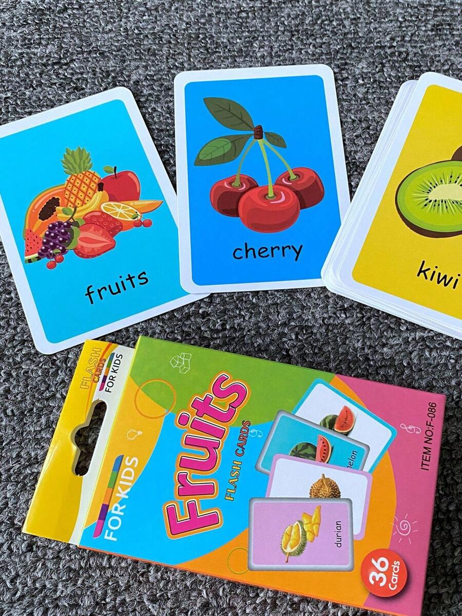 36pcs/Set Infant & Toddler Early Education English Vocabulary Learning ...