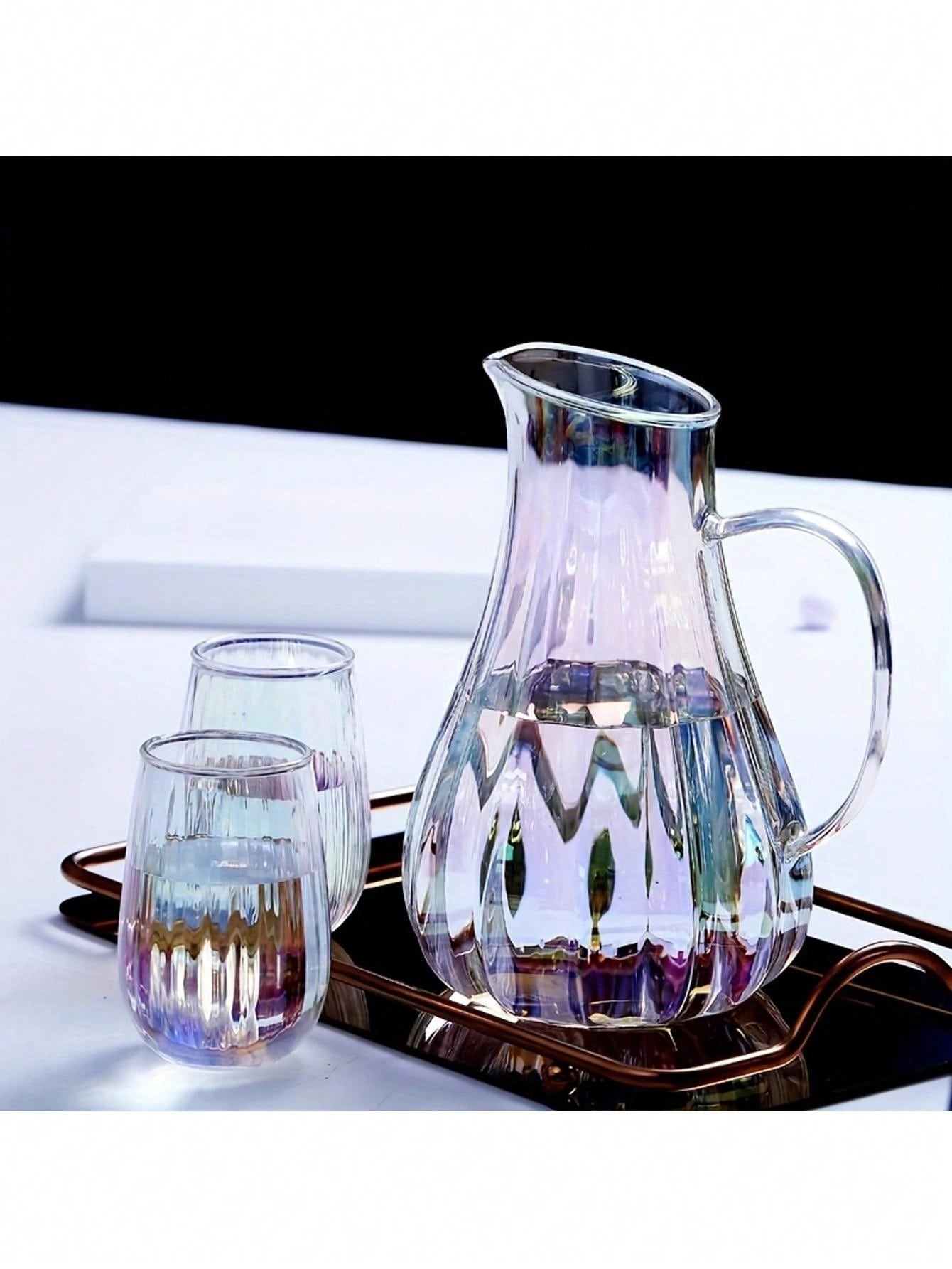 Multicolor Seashell Glass Cold Water Pitcher For Home, High ...