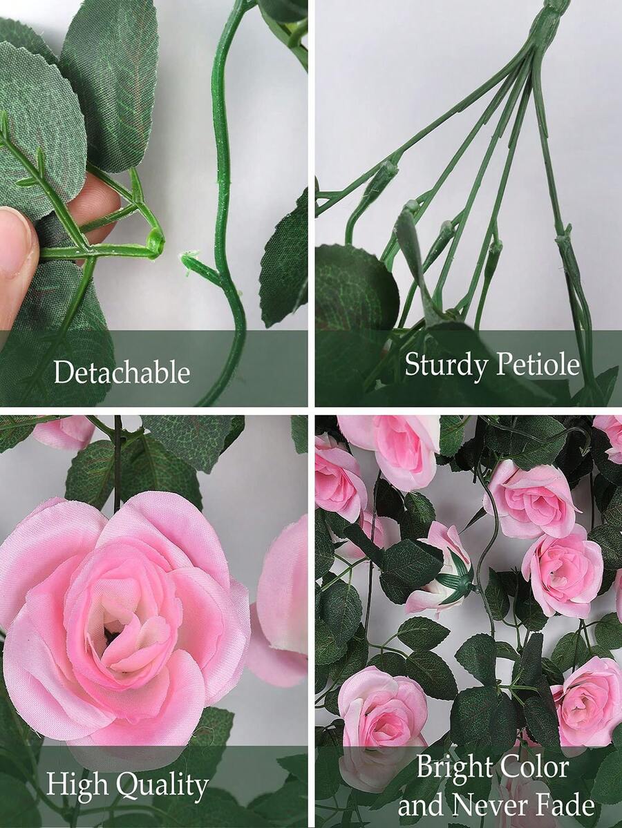 1pc Artificial Flowers Rose Wisteria Basket Vine For Hanging Basket ...