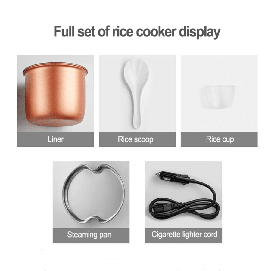 12V 24V Mini Car Rice Cookers 1.6L Car Trucks Electric Soup Porridge ...