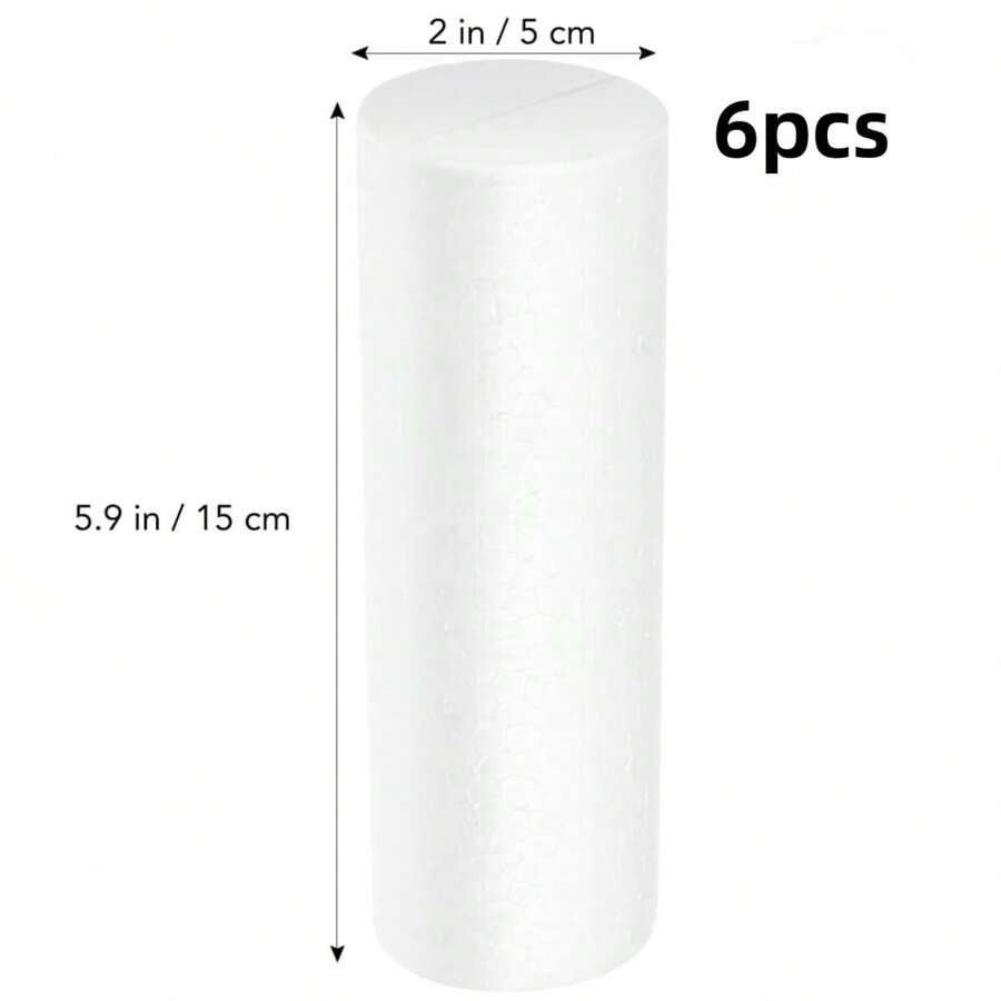 6pcs Foam Craft, Polystyrene Foam Cylinder For Painting, Modeling ...