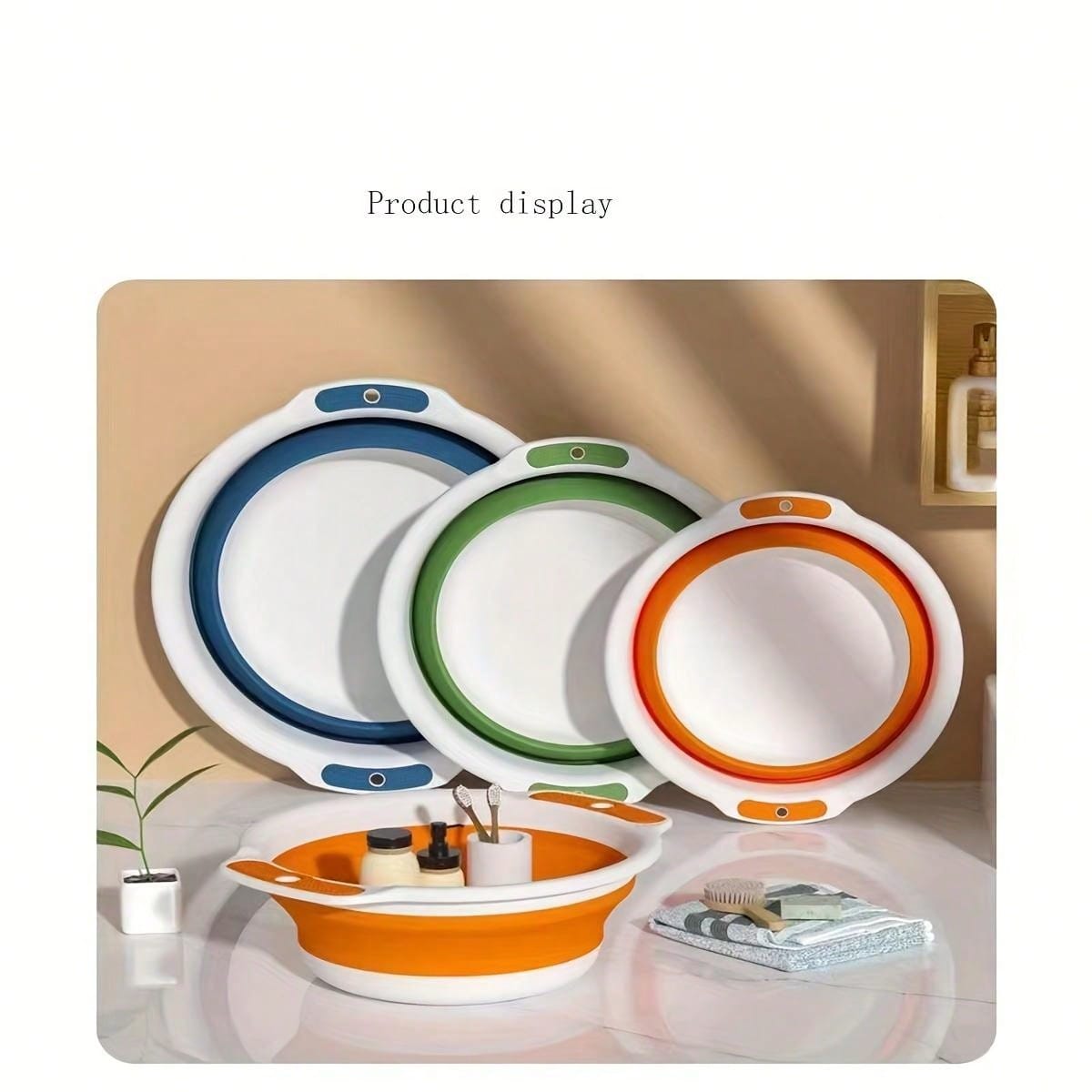 1pc Foldable Face Washing Basin For Dormitory, Housewares, Plastic ...