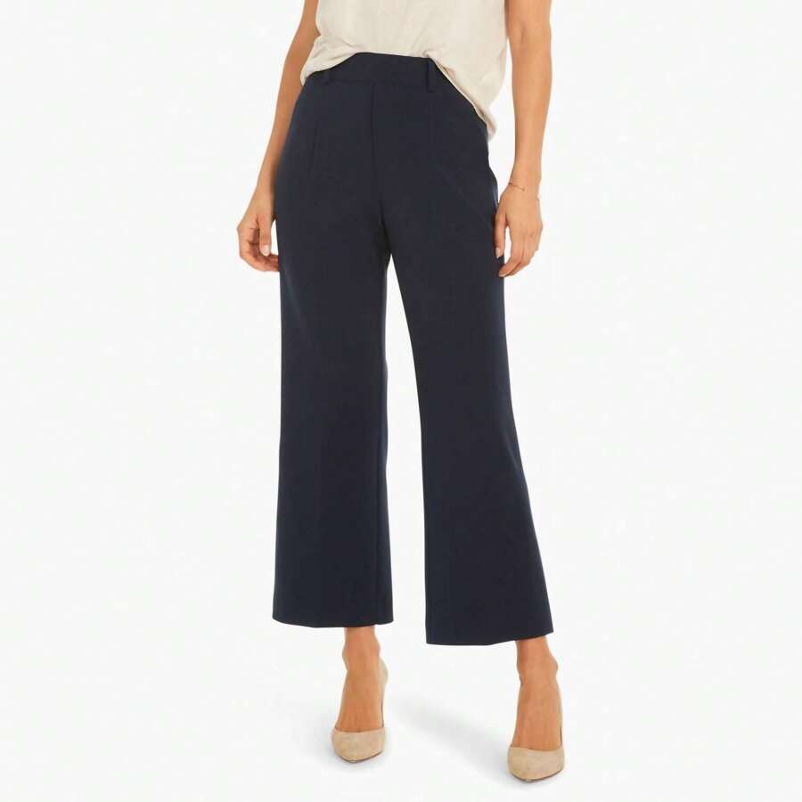 NIC+ZOE NIC+ZOE Work It Summer Wide-Leg Crop Trouser In Dark Indigo ...