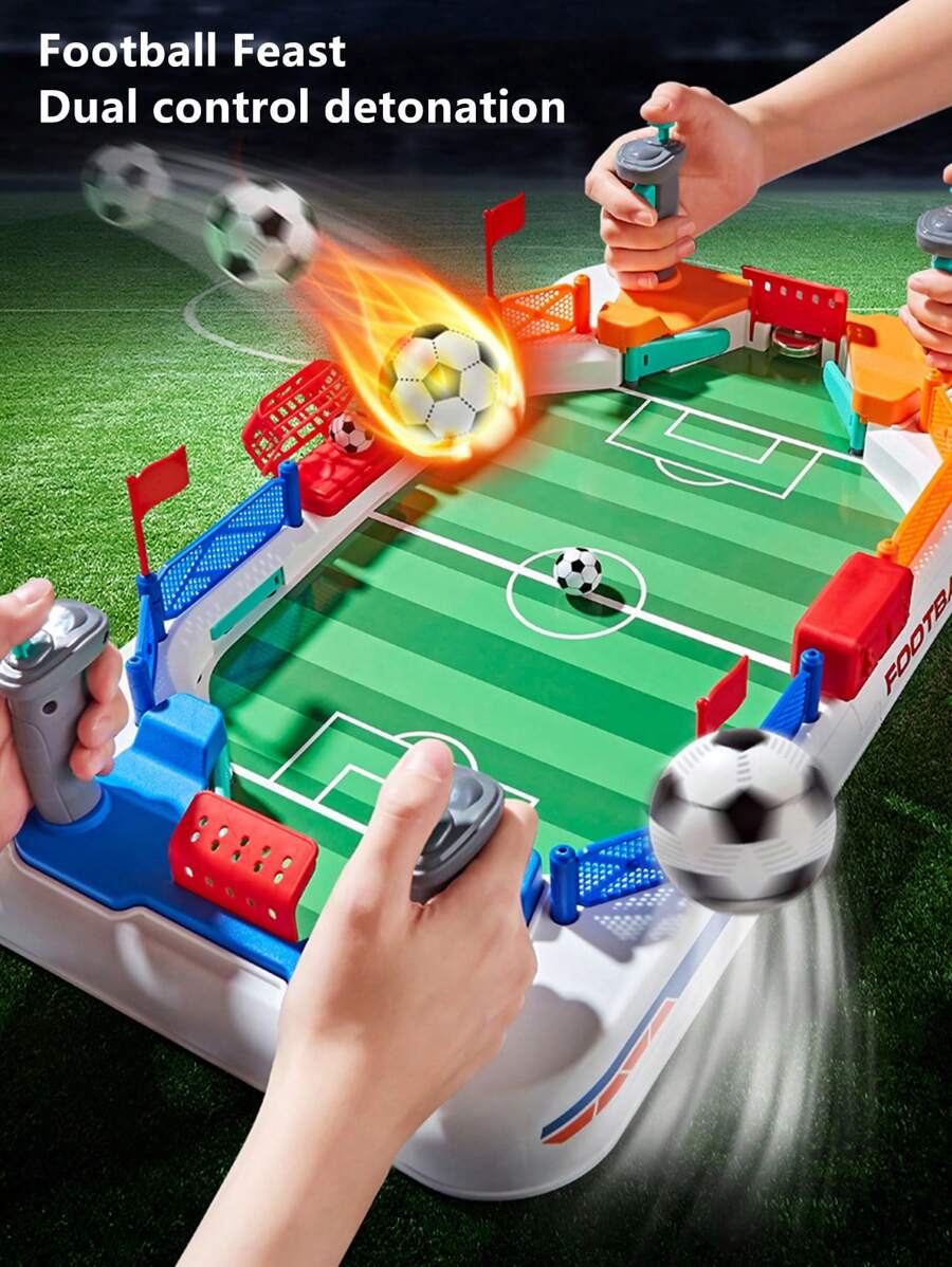 Kids Desktop Foosball Table, Interactive 2-Player Competition Soccer ...