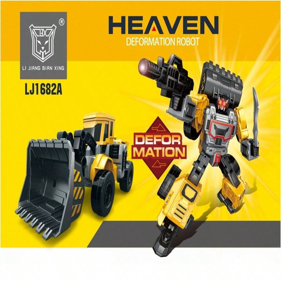 Engineering Machinery Transformer Robot Mighty God, 1pc; Six Different ...