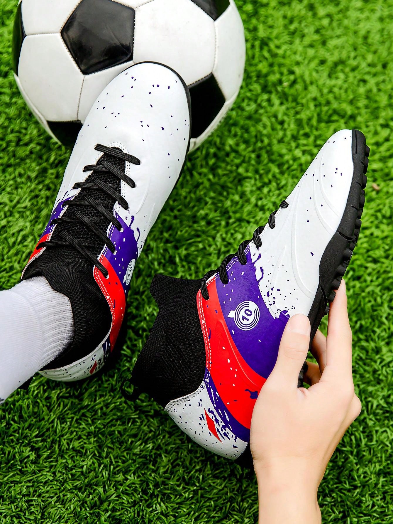 High-Top Unisex Professional Football Boots With Studs For Outdoor ...