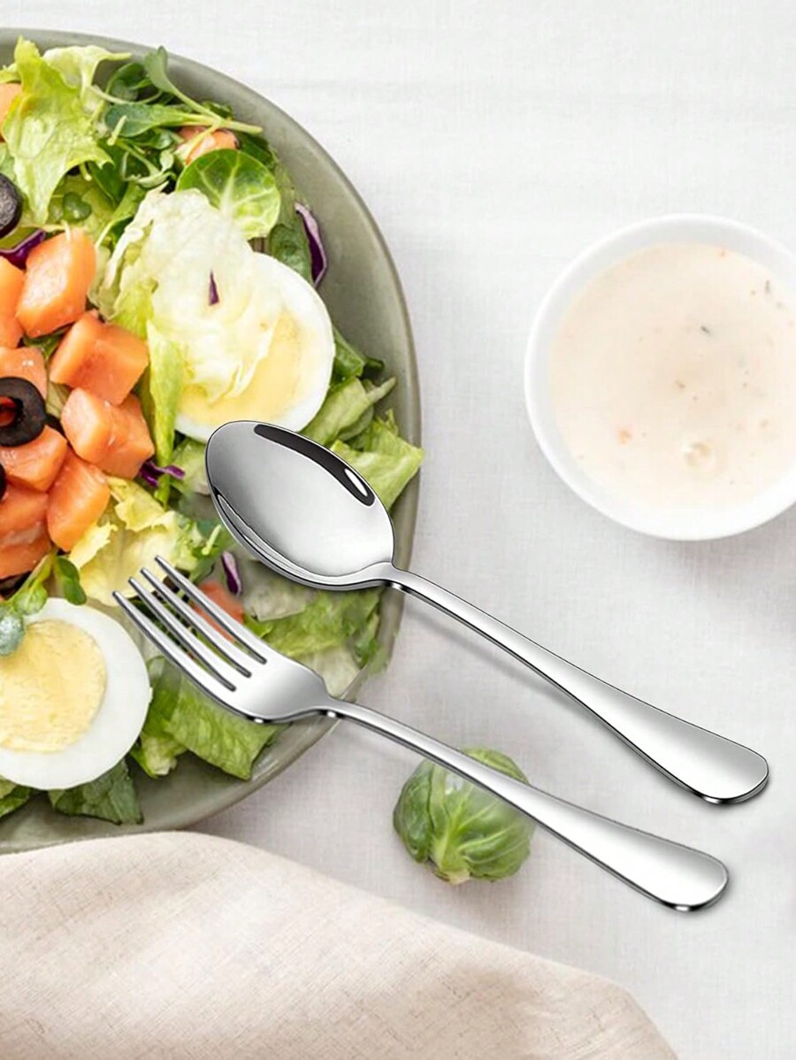 12pcs Stainless Steel Dessert Fork And Spoon Set Suitable For Home ...