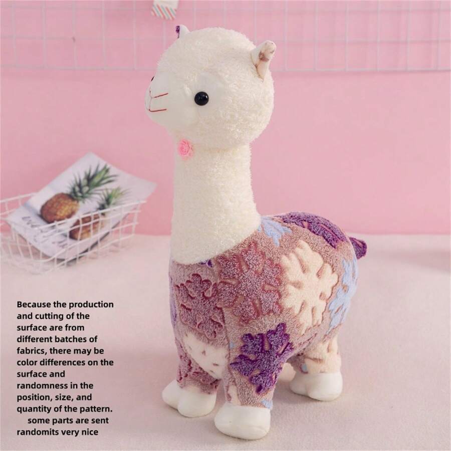Cute Snowflake Alpaca Plush Toy 38cm/14.96in Stuffed Animal Doll Alpaca ...