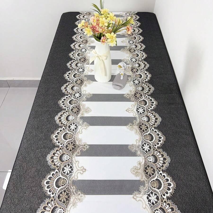 French Style Lace Embroidery Table Runner, Tv Cabinet Cover, Living ...