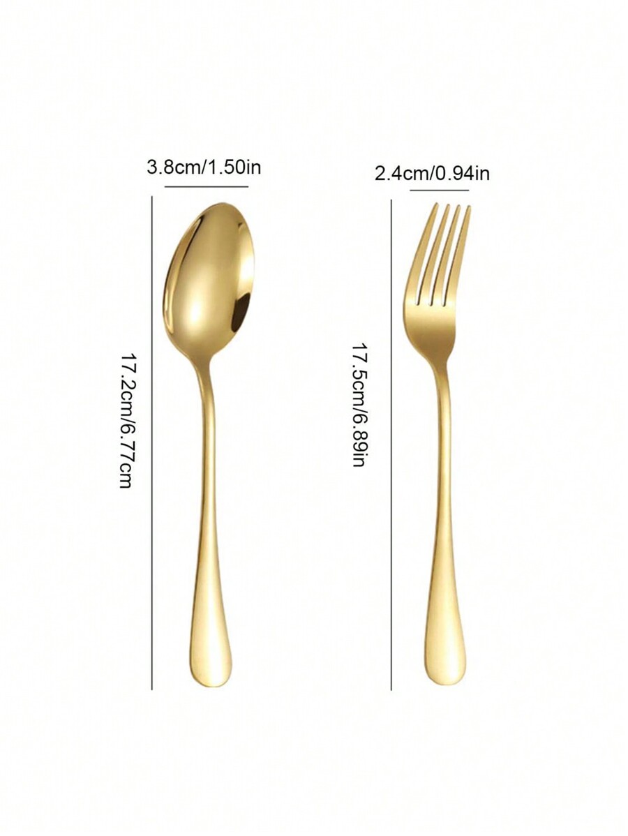12pcs Stainless Steel Dessert Fork And Spoon Set Suitable For Home ...