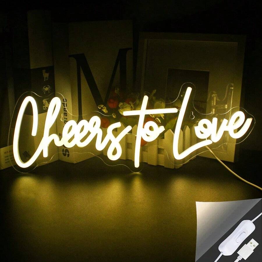 Neon Love Sign, Warm White Wall Decor Neon Sign, Cheering Sign For ...