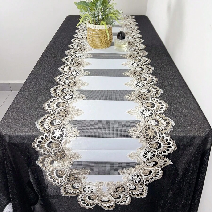 French Style Lace Embroidery Table Runner, Tv Cabinet Cover, Living ...