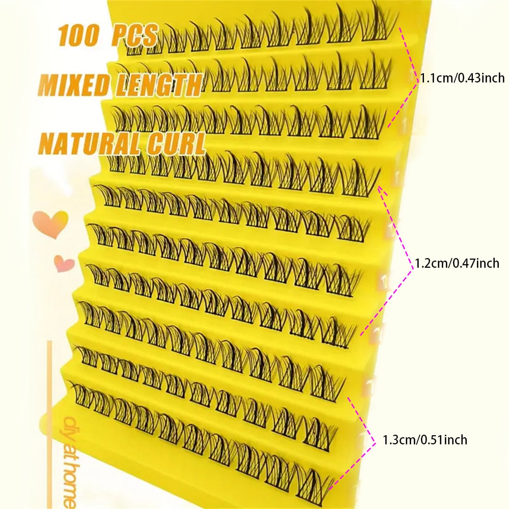 100 Clusters Lashes, DIY Cat Eye Segmented Eyelashes Clusters Fluffy ...