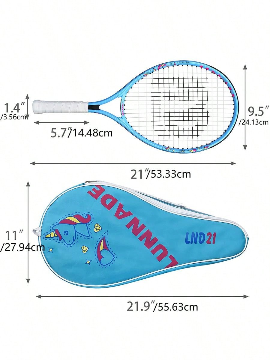 1pc Tennis Rackets With Free Bag Grip Unicorn Series Blue&Pink Color ...