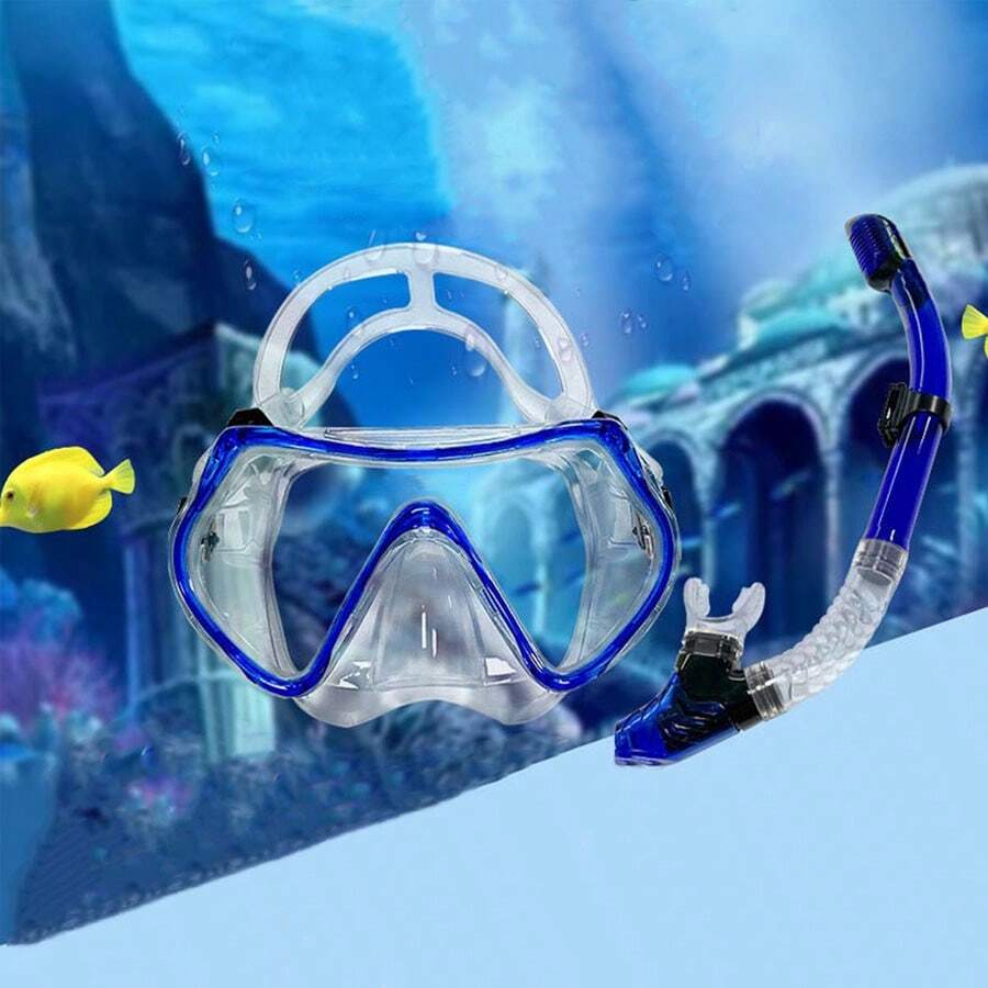 One Adult Large Frame Diving Mask And Breathing Tube Set, High ...