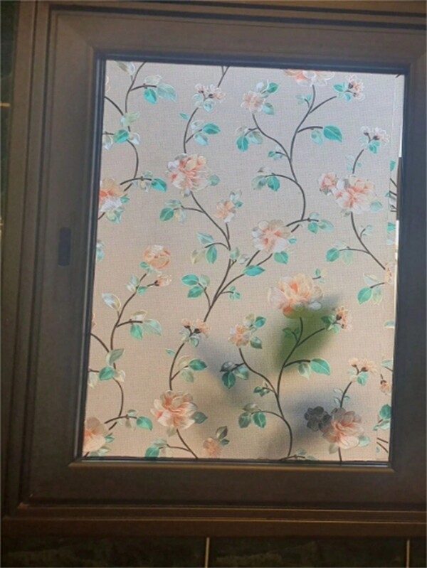 Flower Frosted Non Adhesive Decorative Window Film, Static Cling Glass ...