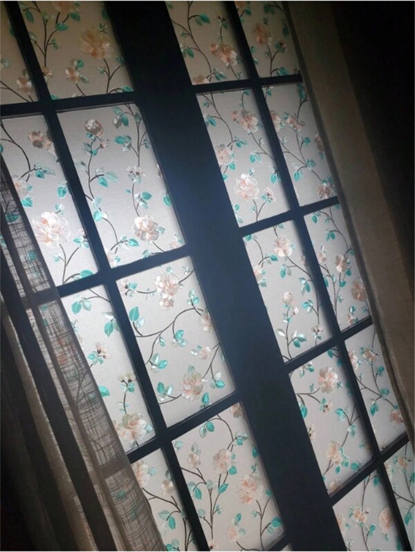 Flower Frosted Non Adhesive Decorative Window Film, Static Cling Glass ...