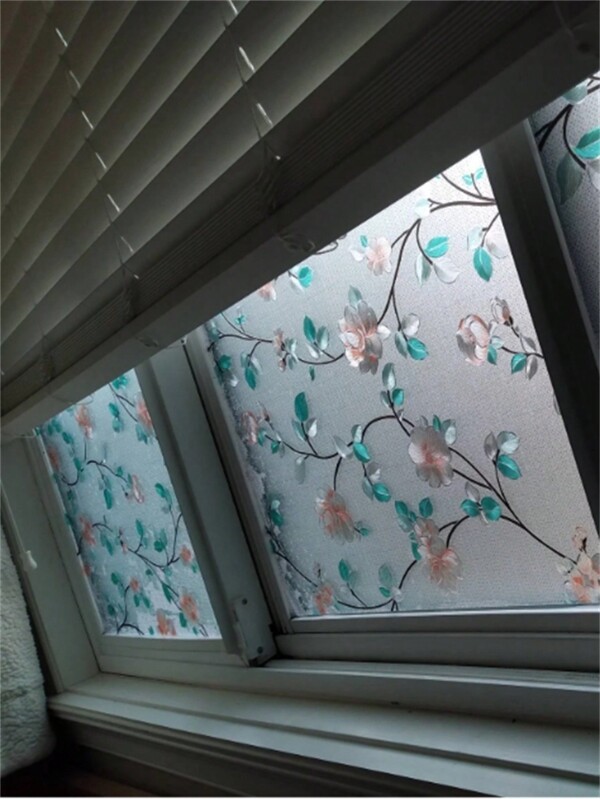 Flower Frosted Non Adhesive Decorative Window Film, Static Cling Glass ...