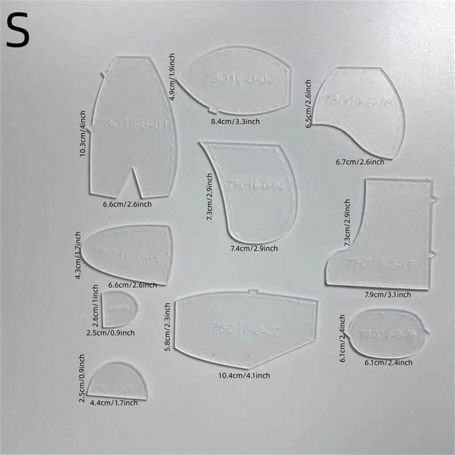 10pcs/Set Creative Memory Bear Template Sewing Patch Ruler DIY Sewing ...