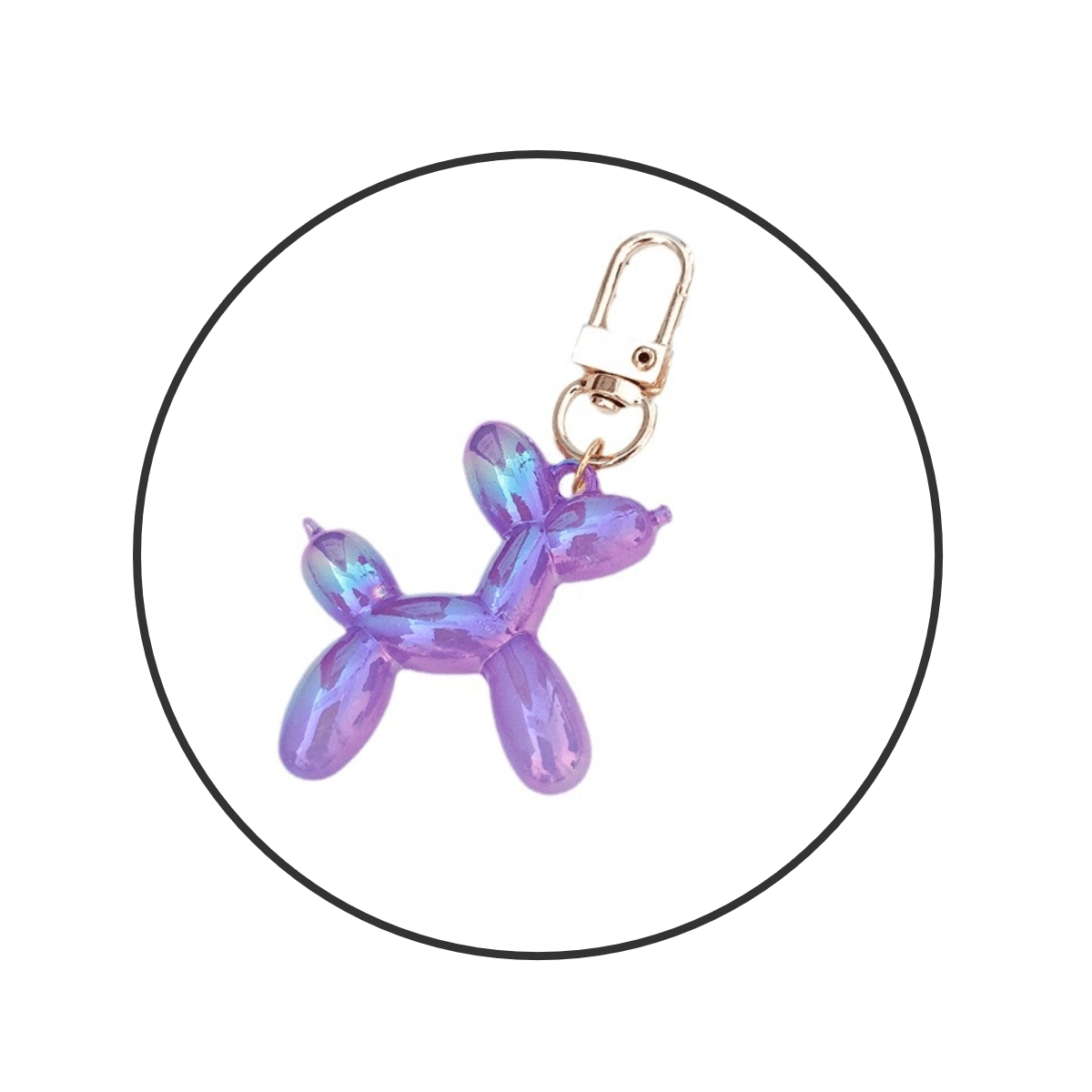1pc Ladies' Purple Balloon Dog Keychain - Cartoon Small Animal Series ...