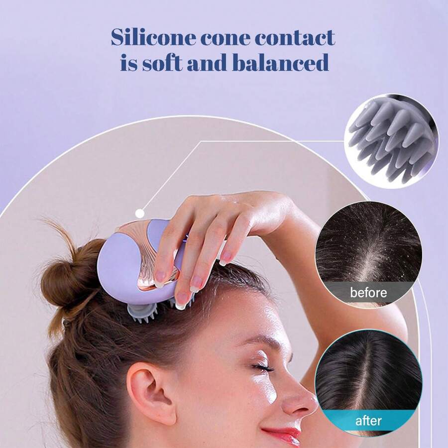 Electric Scalp Massager, Portable Rechargeable Head Massager With 4 ...