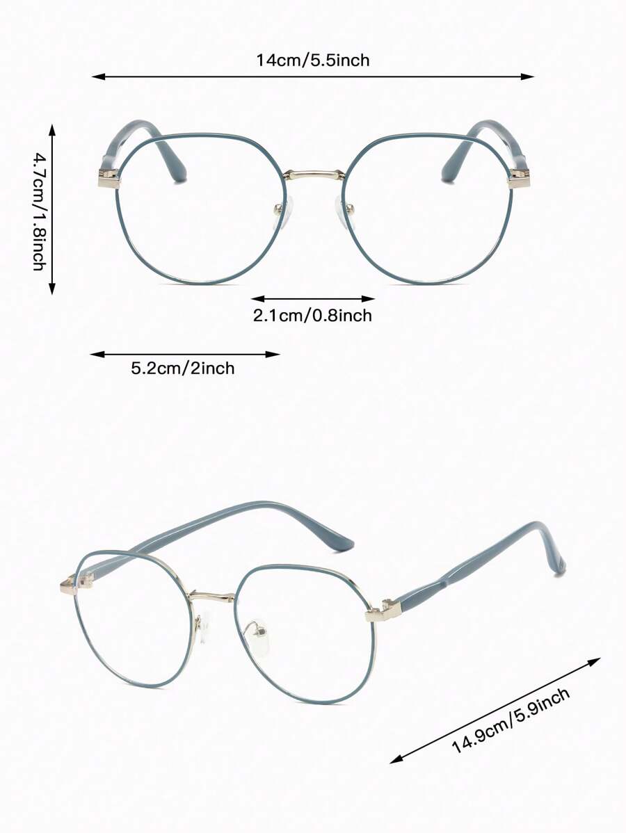 Vintage Round Frame Non Prescription Glasses Simple Style For Daily Wear Shein Usa