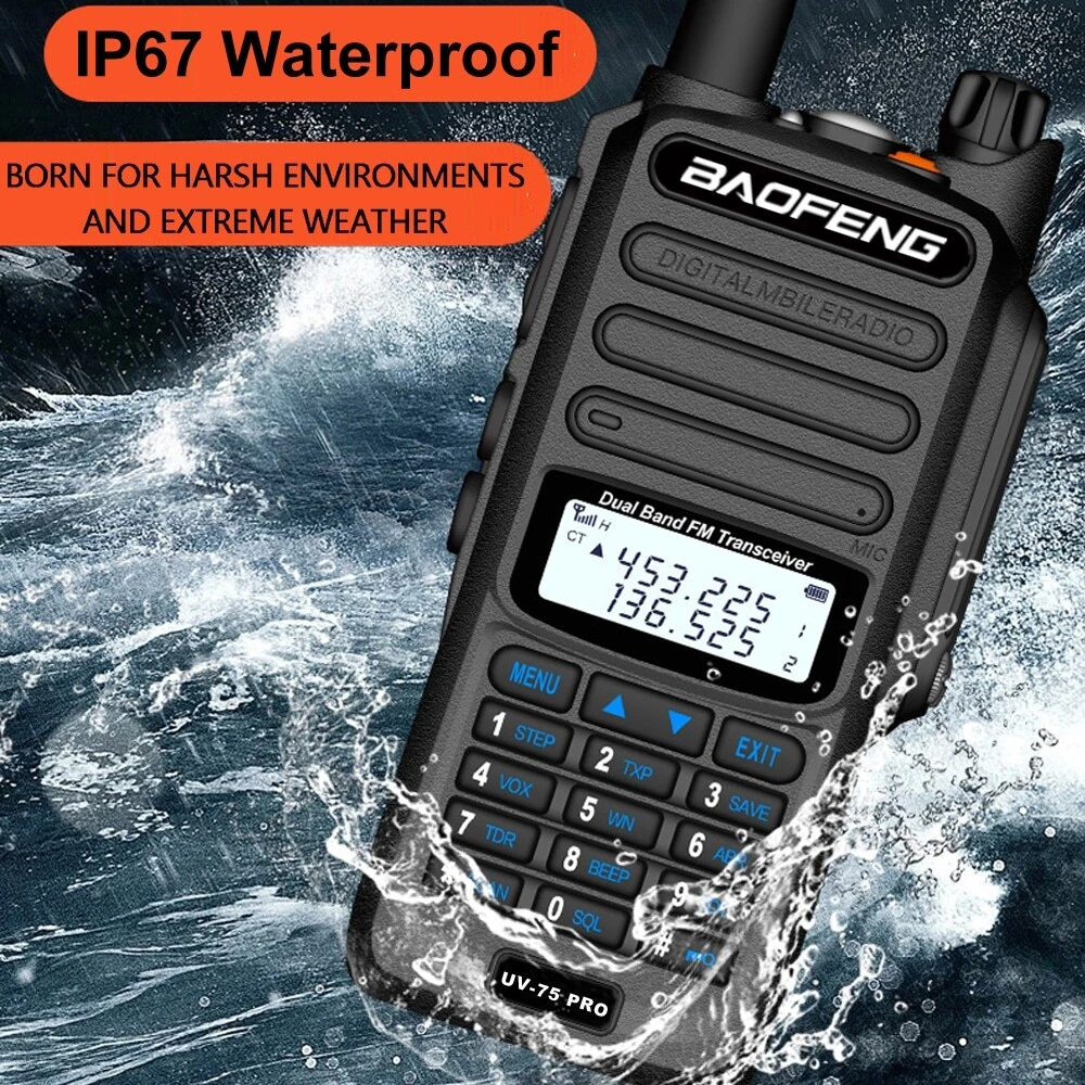 Baofeng UV-75 PRO 10W High Power Waterproof Walkie Talkie Dual Band UHF ...