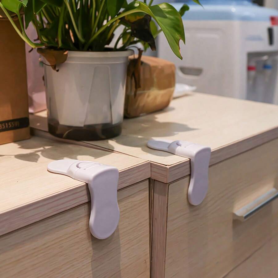 3pcs White Corner Drawer Lock Baby Safety Locks For Cabinet Drawers ...