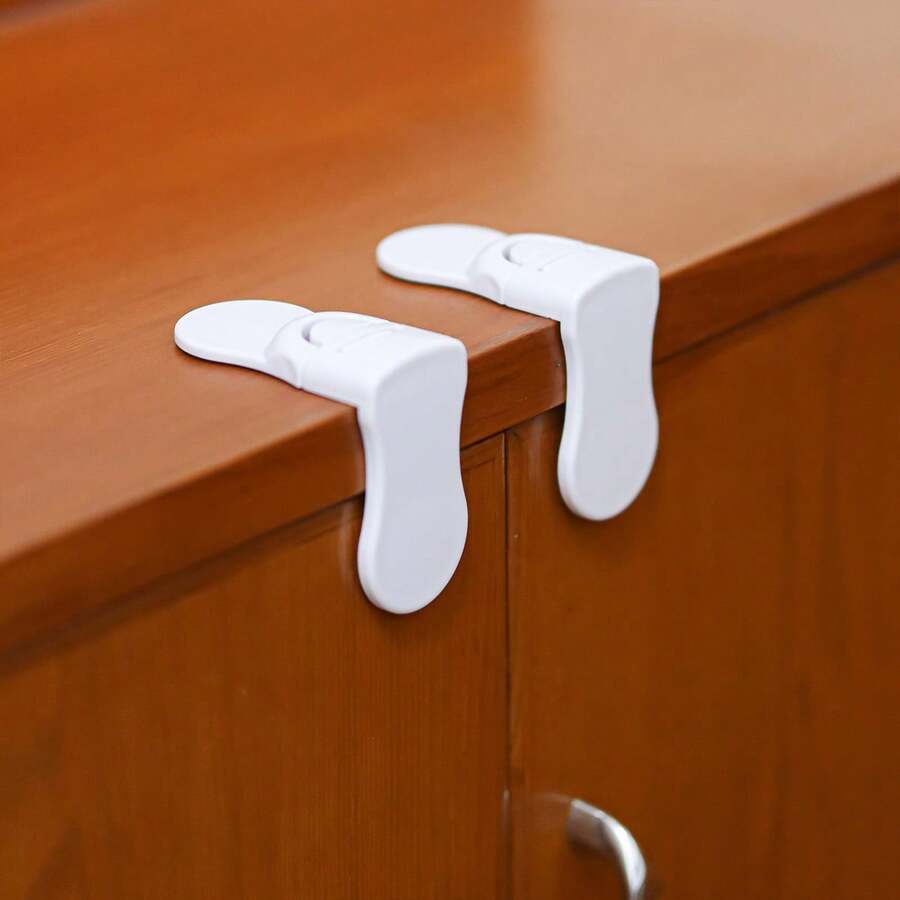 3pcs White Corner Drawer Lock Baby Safety Locks For Cabinet Drawers ...