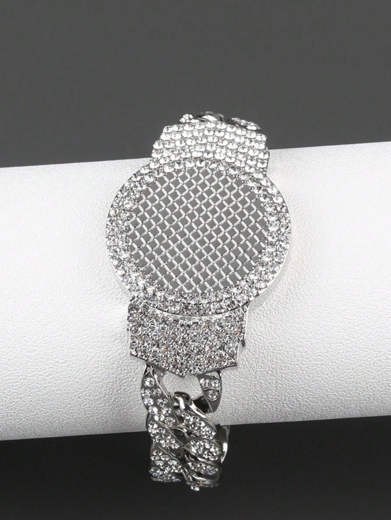 1pc Luxury Fully Beaded Men'S Watch Chain Adjustable Design Bracelet As ...
