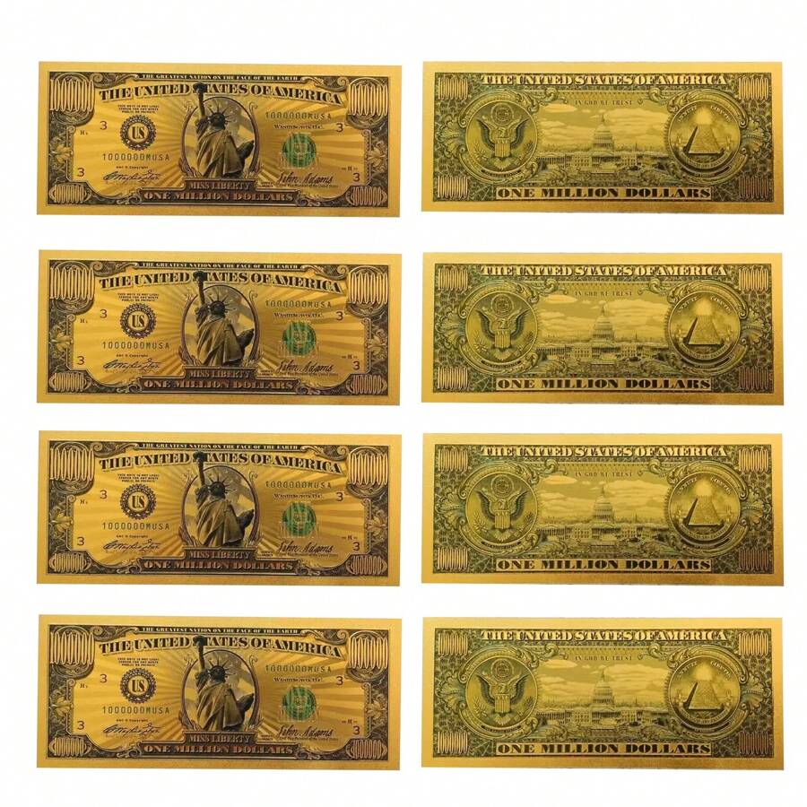 4pcs Statue Of Liberty Colored Gold Foil Commemorative Banknotes ...
