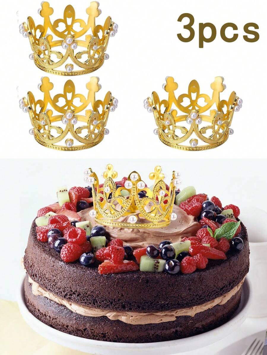 3 Piezas Decoración De La Corona Del Pastel, Decoración Del Pastel De ...