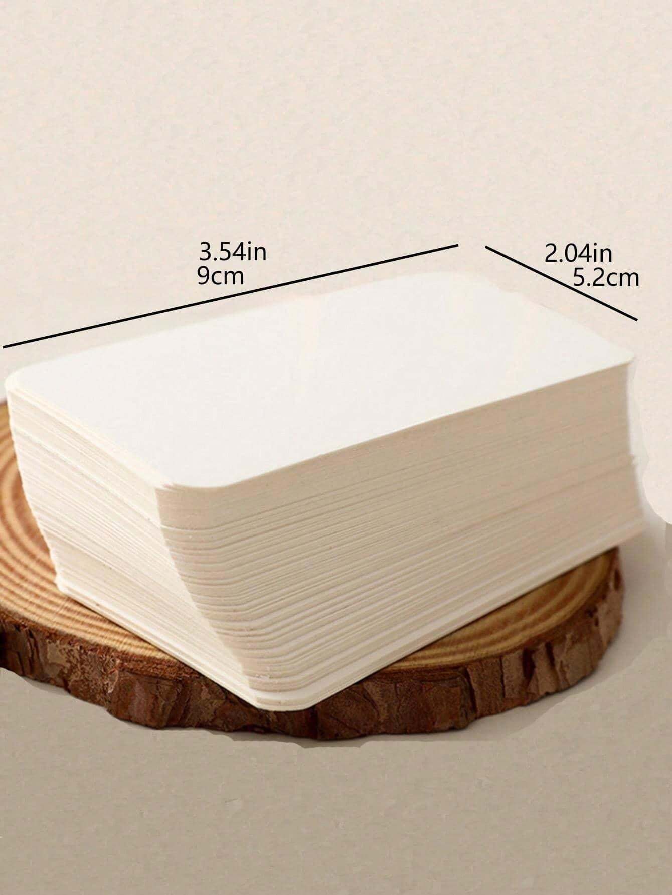 1box White Cowhide English Word Card Memo Hard Cardstock Paper | SHEIN EUQS