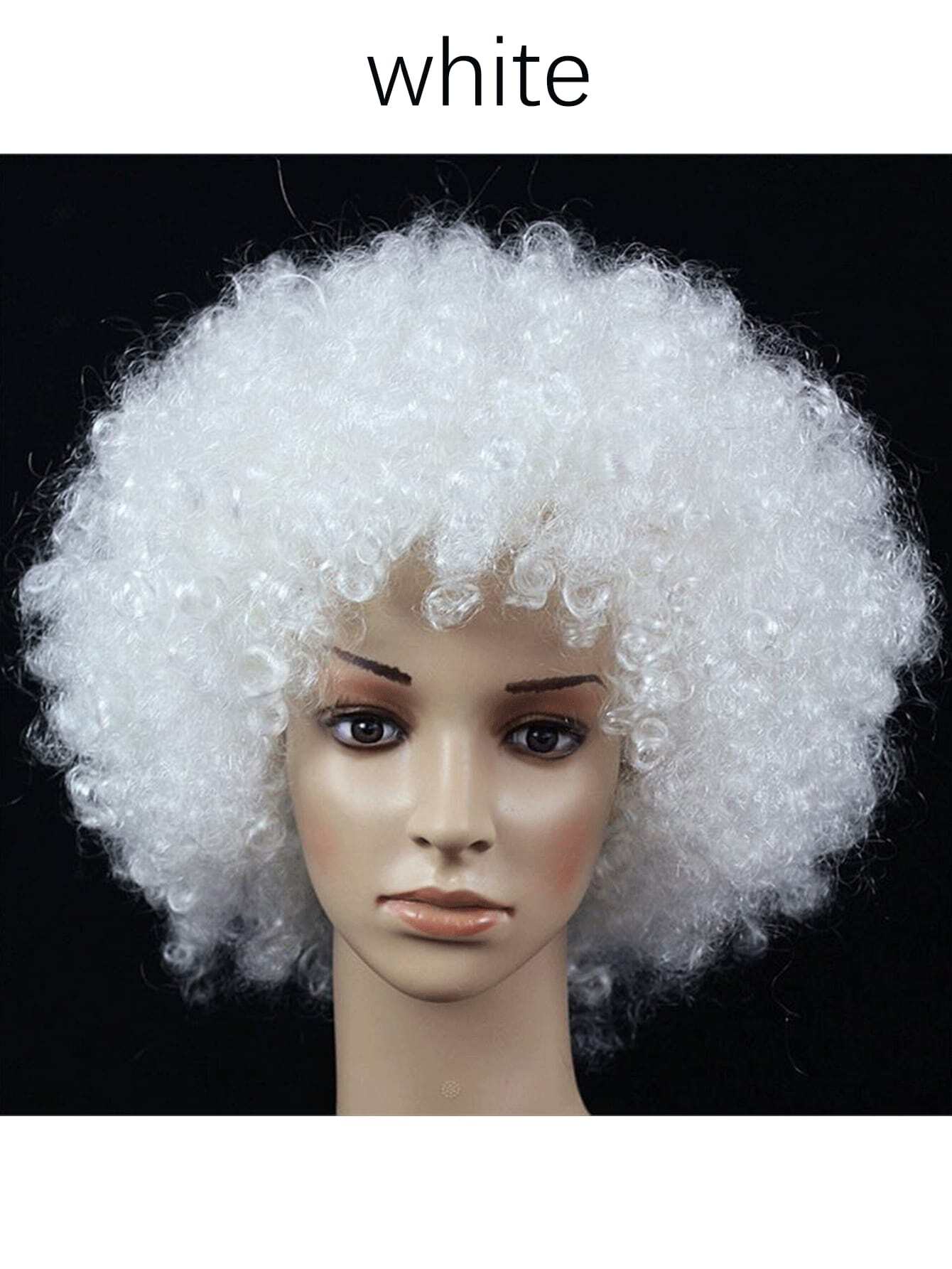 1pc Fake Headgear Round Curly Hair Props Headgear Wig Explosive Head ...