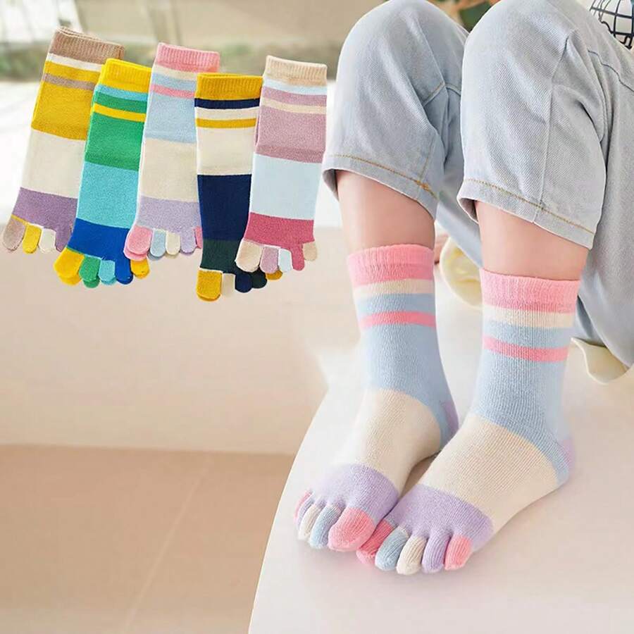 1 Pair Of Fashionable And Versatile New Five Toed Socks For Children ...