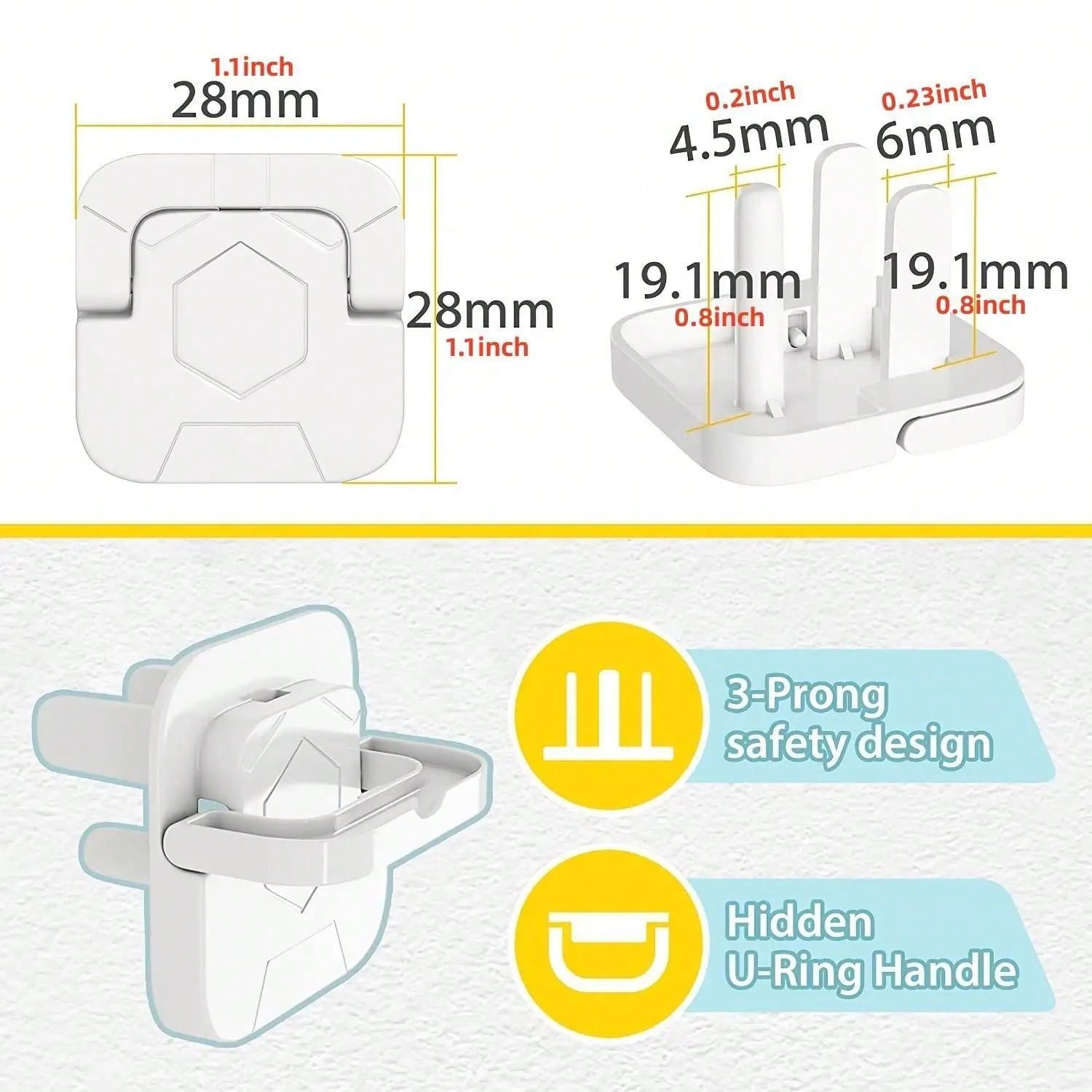 1/5pcs Baby Safety Outlet Cover, Childproof Electrical Plug Guard With ...
