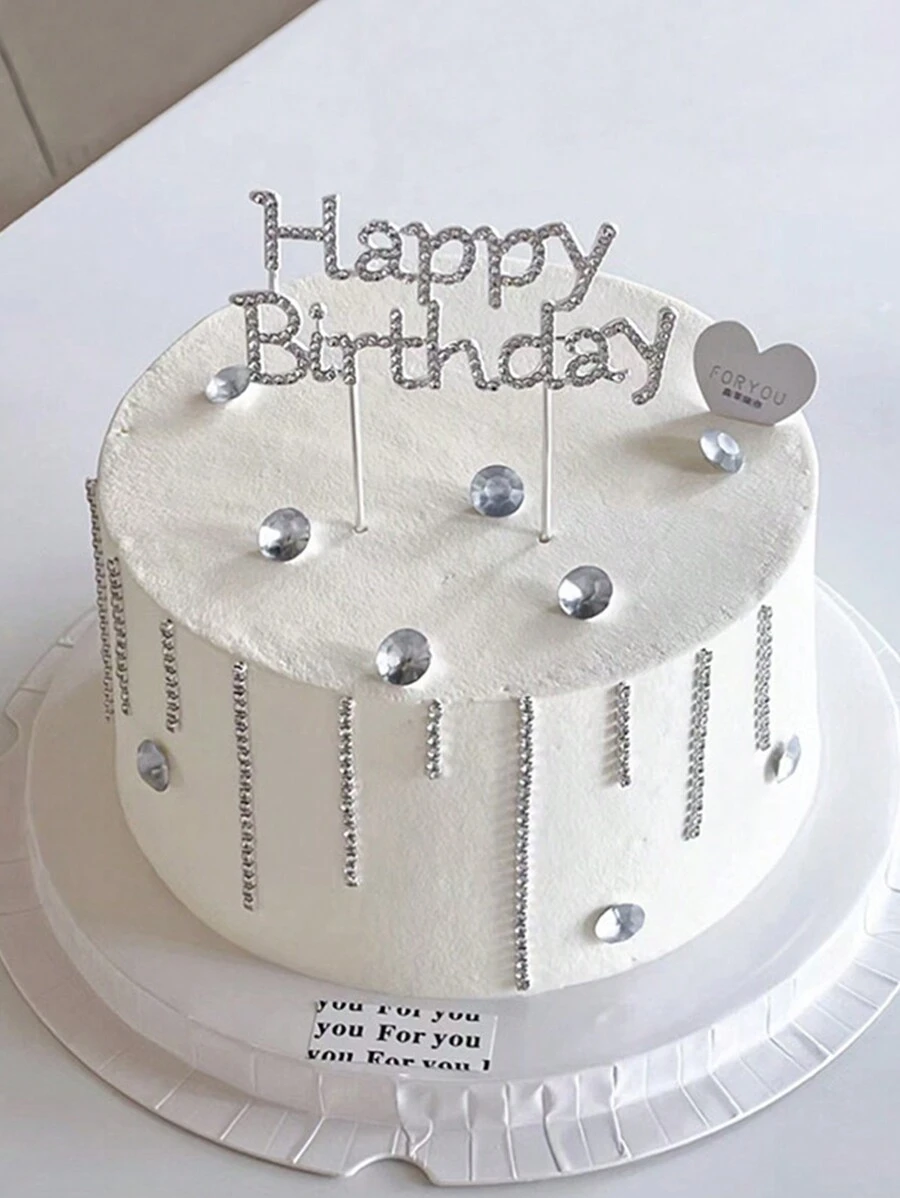 Cross-Border Happy Birthday Cake Topper, Crystal Birthday Cake Topper ...